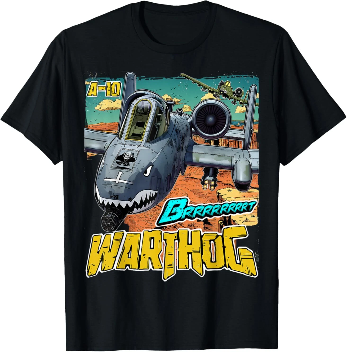 A-10 Warthog Jet Airplane Brrrt Funny Comic Graphic Adult S-4XL T-Shirt ...