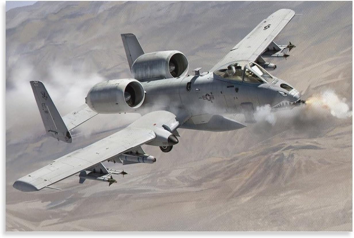 A-10 Warthog Wall Art Poster, Military Fighter Air Force Canvas Prints ...
