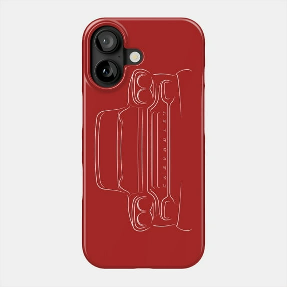 A 1958 Chevy Apache Truck in a White Stencil Design Case for iPhone 11 ...