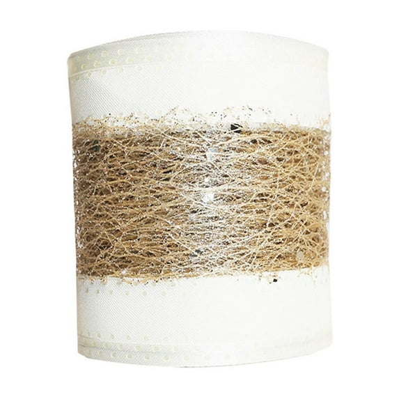 A 2 Meters Christmas Polyester Gold Glitter Ribbon For Tree Diy Bow ...