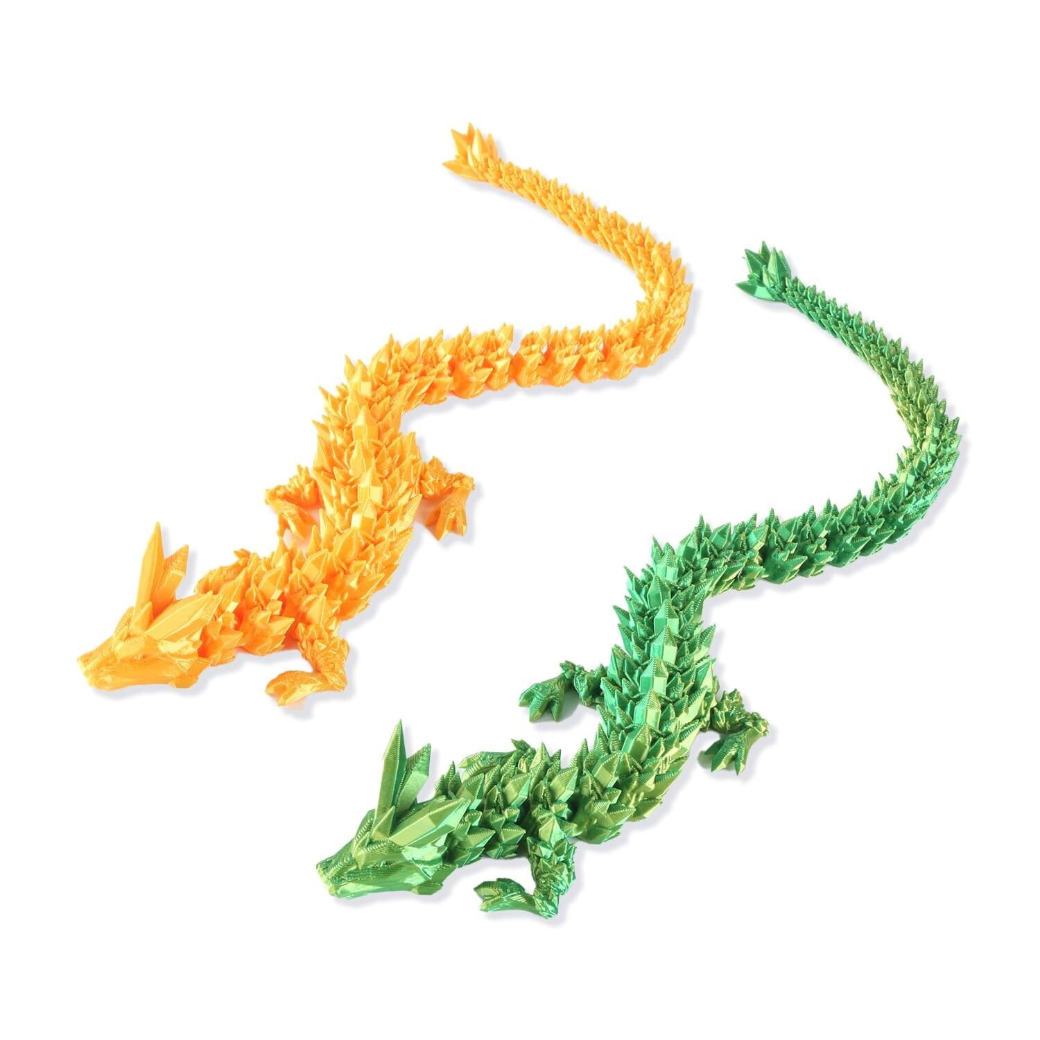 A 2 Pcs 15.7in Large Size 3D Printed Dragon,3D Crystal Dragon Fidget ...
