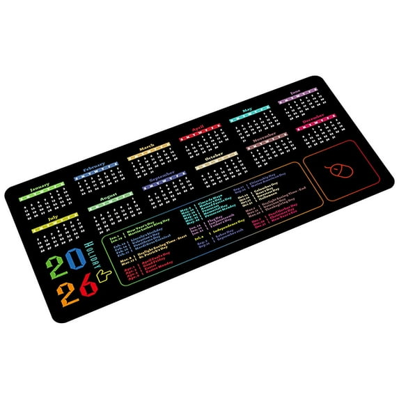 A 2026 Calendar Mouse Pad Compact Desk Mat For Office Use Non Slip ...