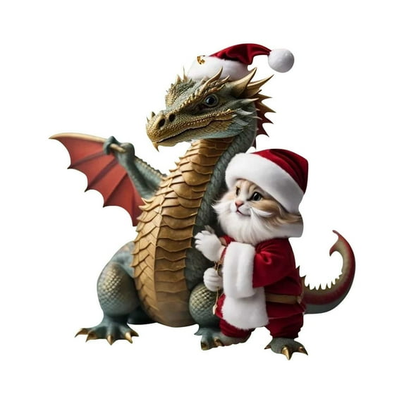 A 2D Christmas Dinosaur Series Hanging Ornament Plastic Decoration For ...