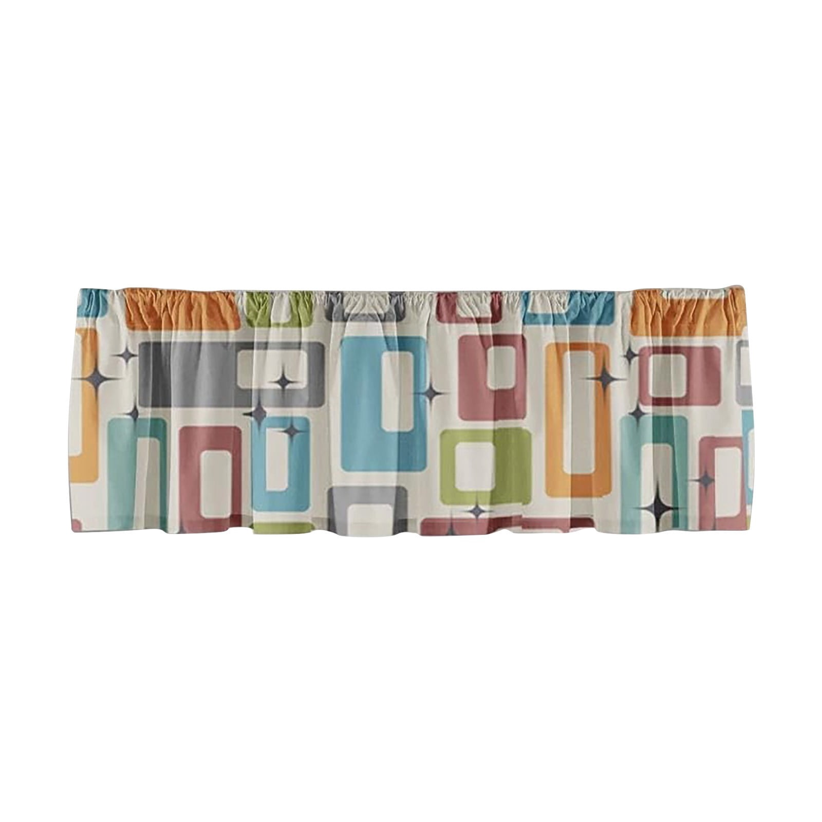 A 2D Printed Kitchen Curtain Short Panel Washable Decorative Window ...