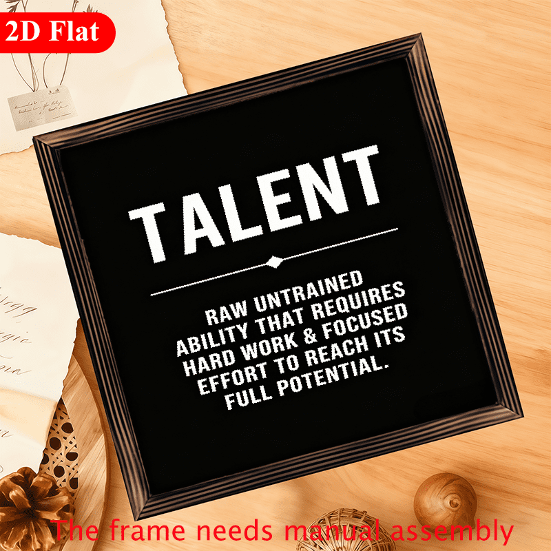 A 2D flat "TALENT" wooden framed painting. For home Decorative Signs ...