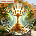 A 2D flat circular iron wind chime, themed "Luxurious Golden Candelabra ...