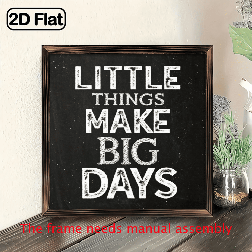 A 2D flat wooden framed decorative sign for home decor, size 8 * 8 ...