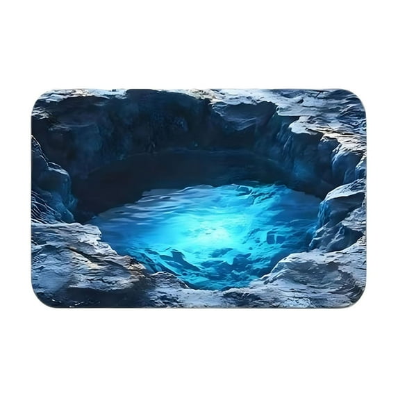 A 3D Optical Illusion Crystal Velvet Rug For Doorway And Home Entrance ...