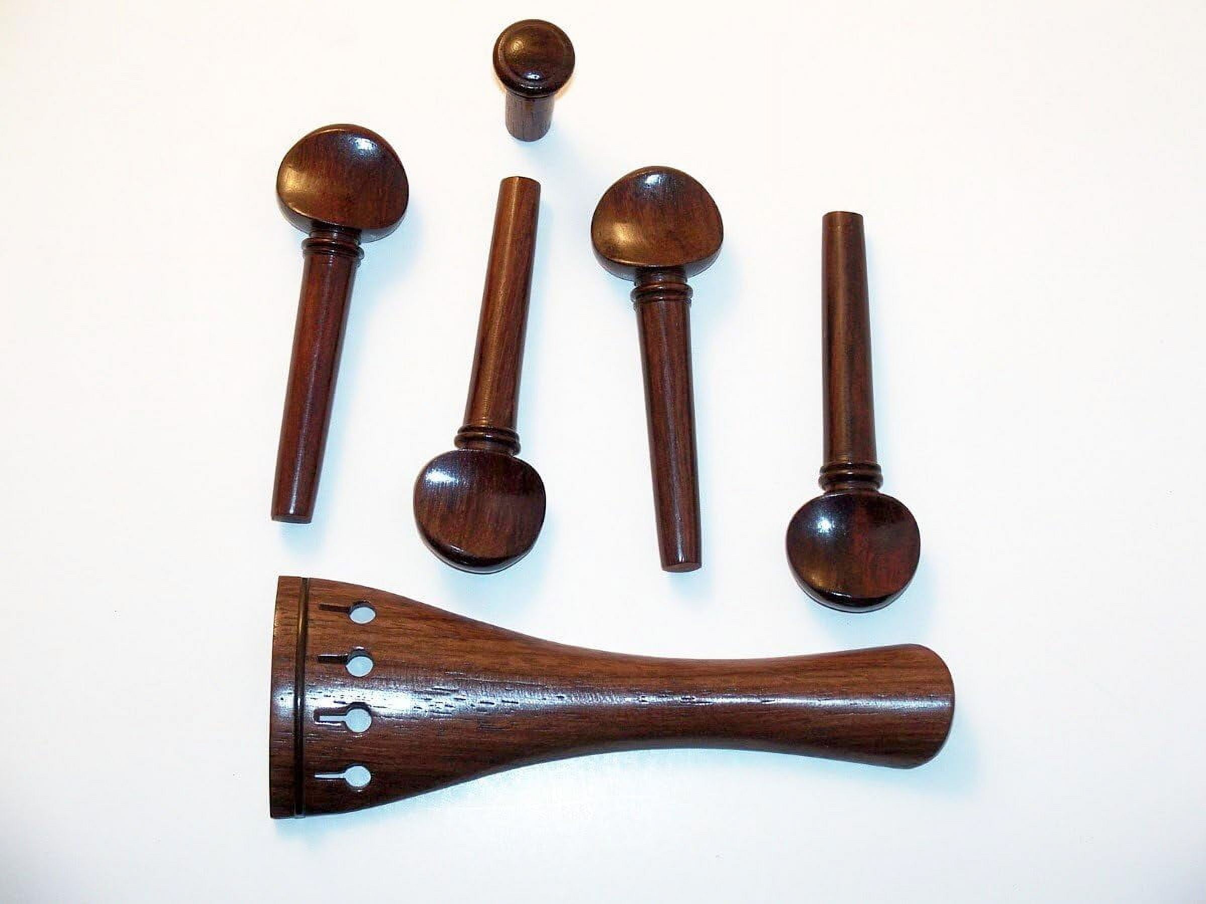 A 4/4 Set of Polished Rosewood 100154 Violin Pegs, End Pin, 4 String ...