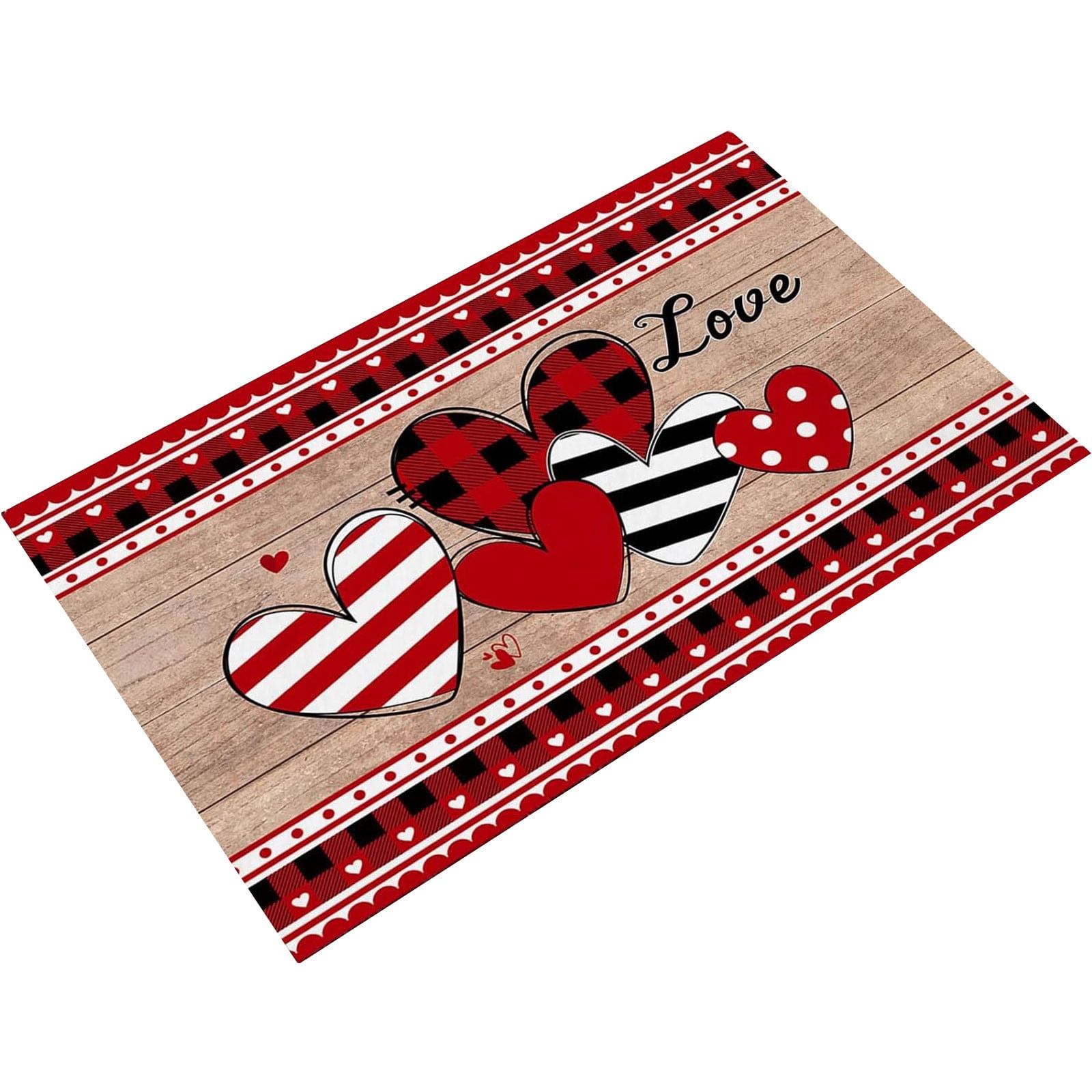A 40X60Cm Valentine'S Day Door Mat, Heart Pattern Non-Slip Rug For ...