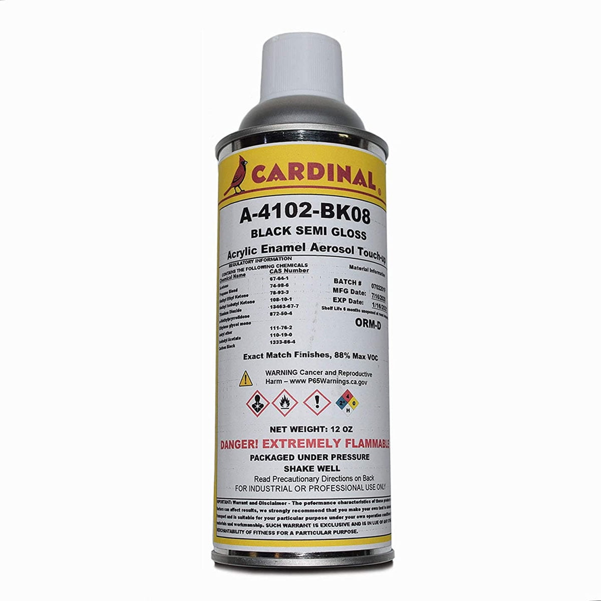 Cardinal Black Semi-Gloss Powder Coating Touch-Up Spray Paint 12oz ...