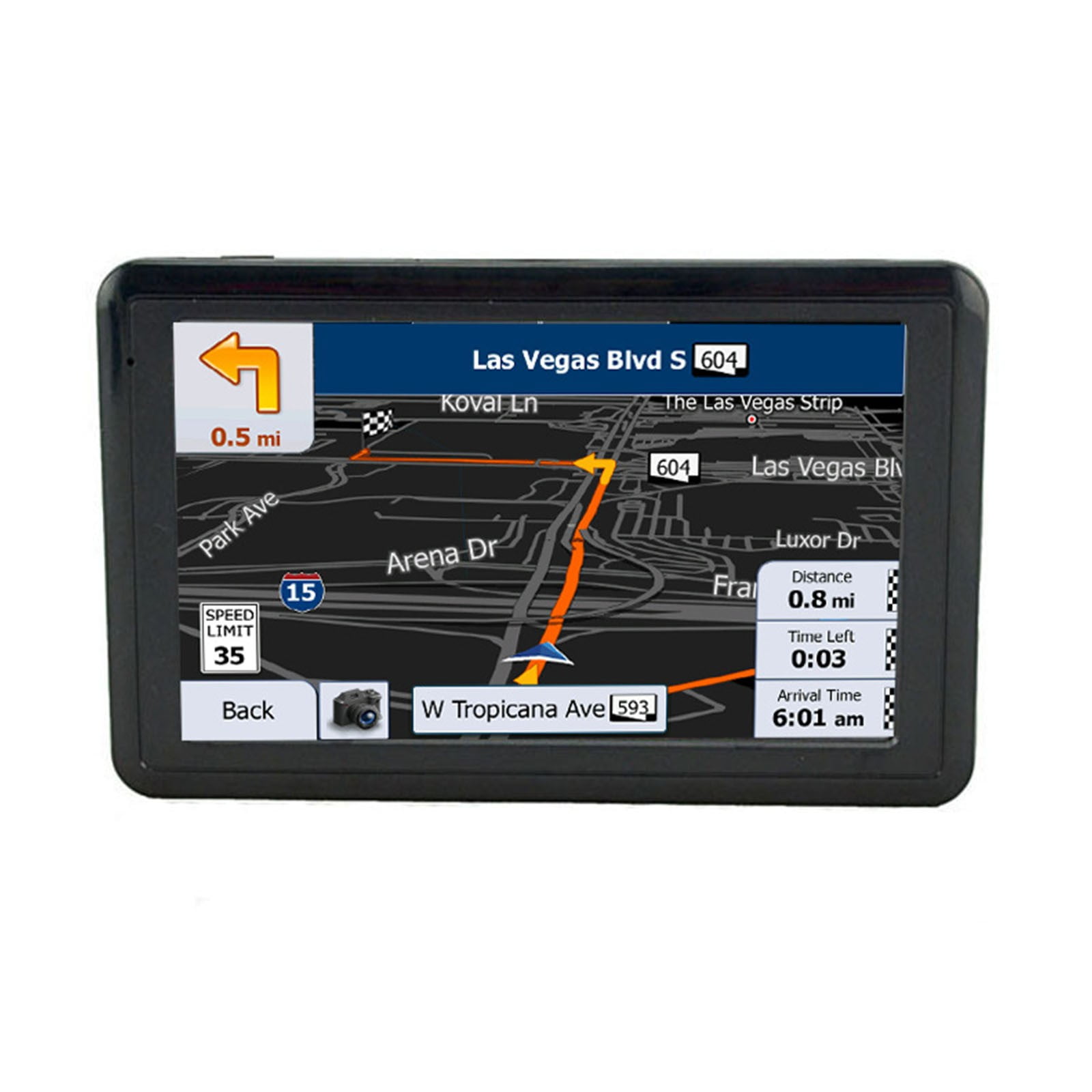A 5 Inch Portable Car Gps Navigation System With 8Gb Rom 128Mb Ram Fm ...