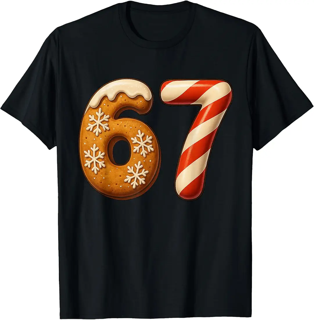 A 67 Six Seven Gingerbread & Candy Cane Holiday Kids Meme Unisex T ...