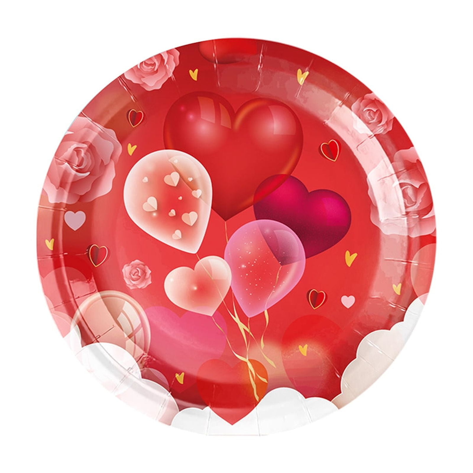 A 7 Inch Valentines Day Disposable Paper Plates 10 Pack Waterproof Oil ...