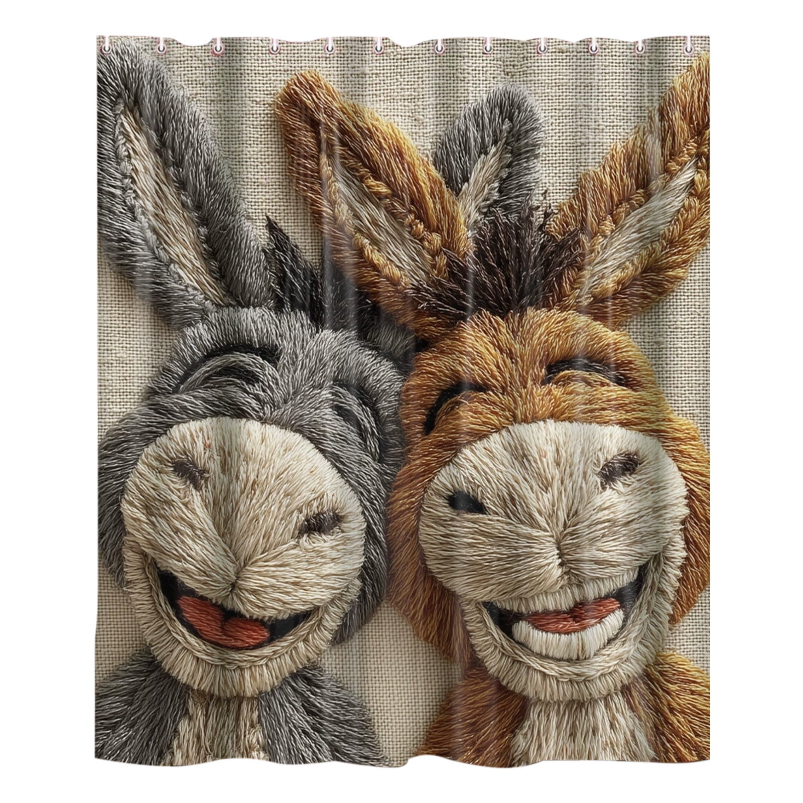 A 70.87X70.87 Inch Embroidered Printed Shower Curtain Animal Series ...