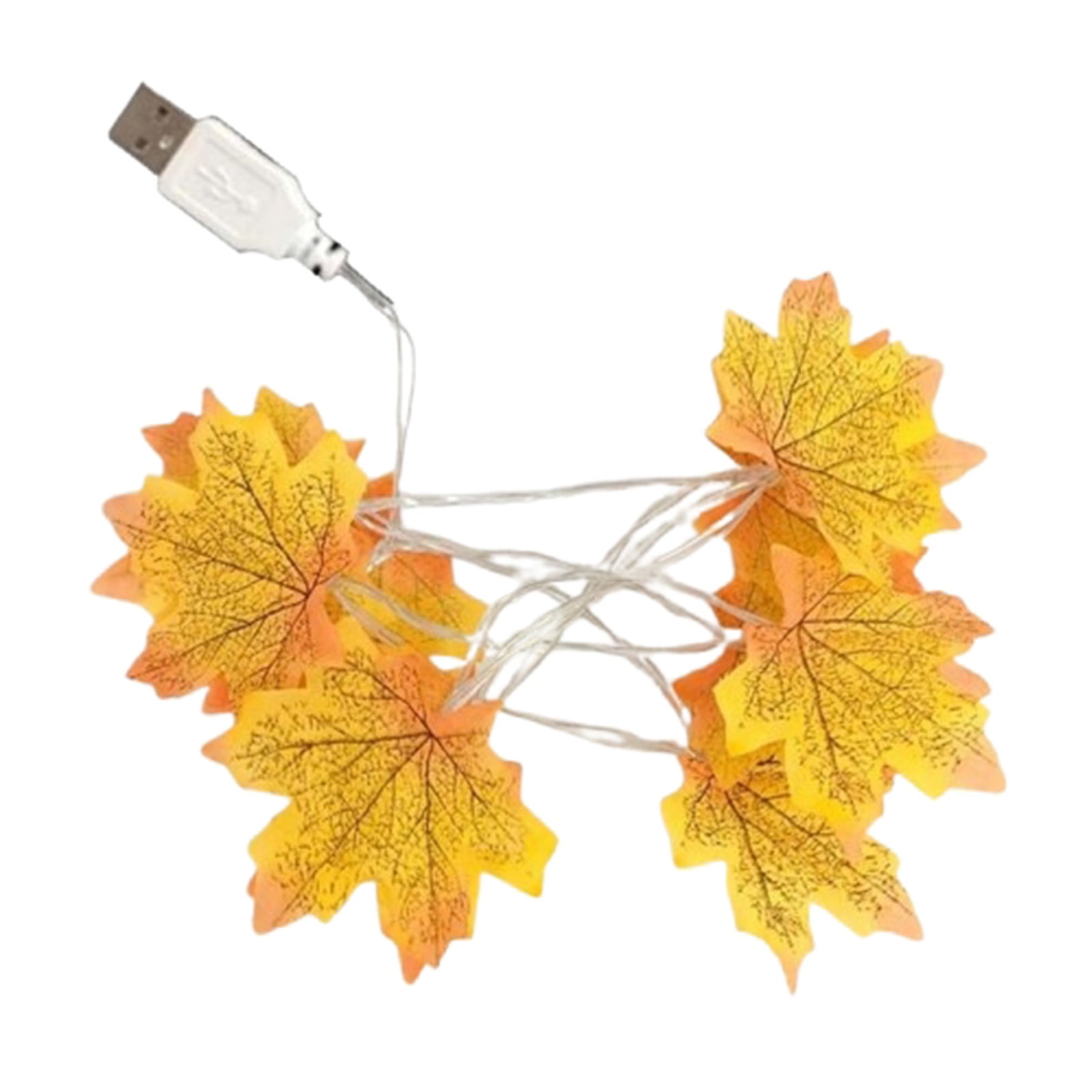A 78 Inches Maple Leaf Led String 10 Lights Usb Powered Fall Harvest ...