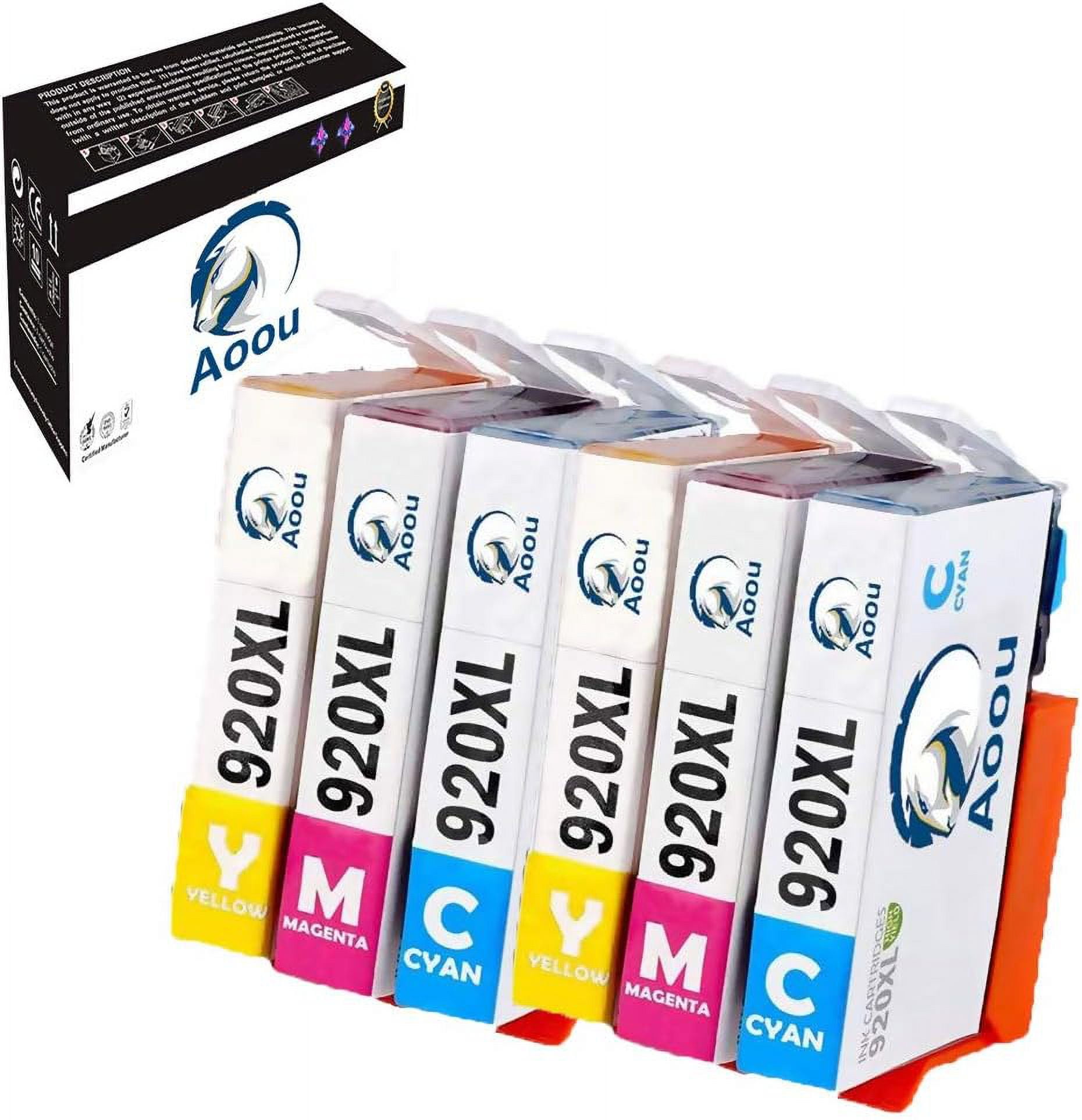 A 920 Ink Cartridges, Aoou 6 Pack Compatible 920XL 920 XL Ink Cartridge ...