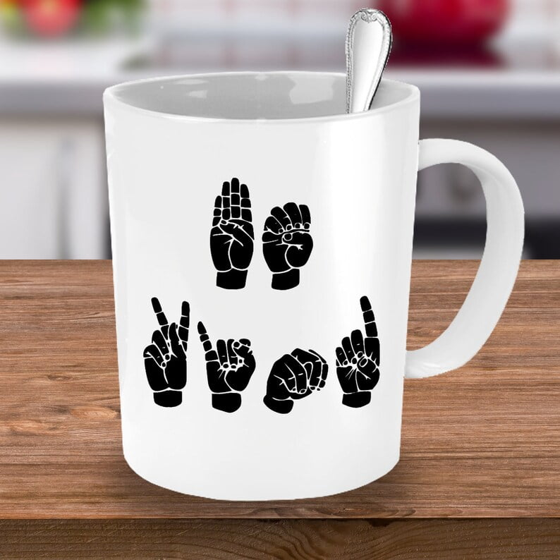 A, A Be Kind, Sign Language Mug, A Gif, Sign Language Gift, AmeriC1An ...