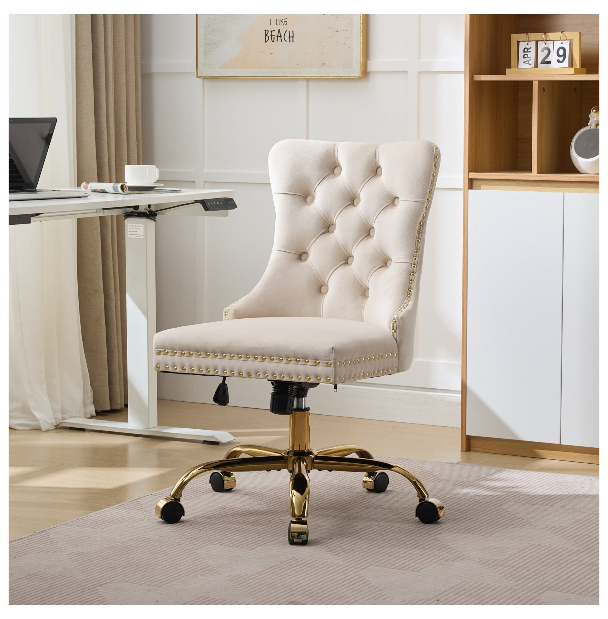 A&A Furniture Office Chair,Modern Upholstered Tufted Button Home Office ...