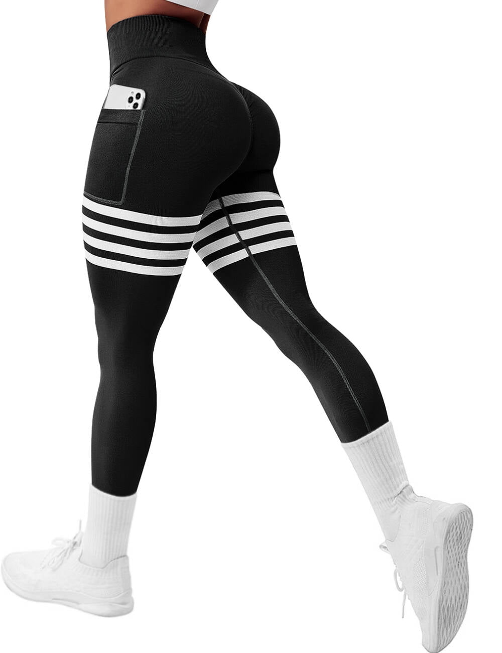 A Agroste High Waisted Booty Yoga Pants Seamless Butt Lifting Leggings Workout Gym Butt Leggings