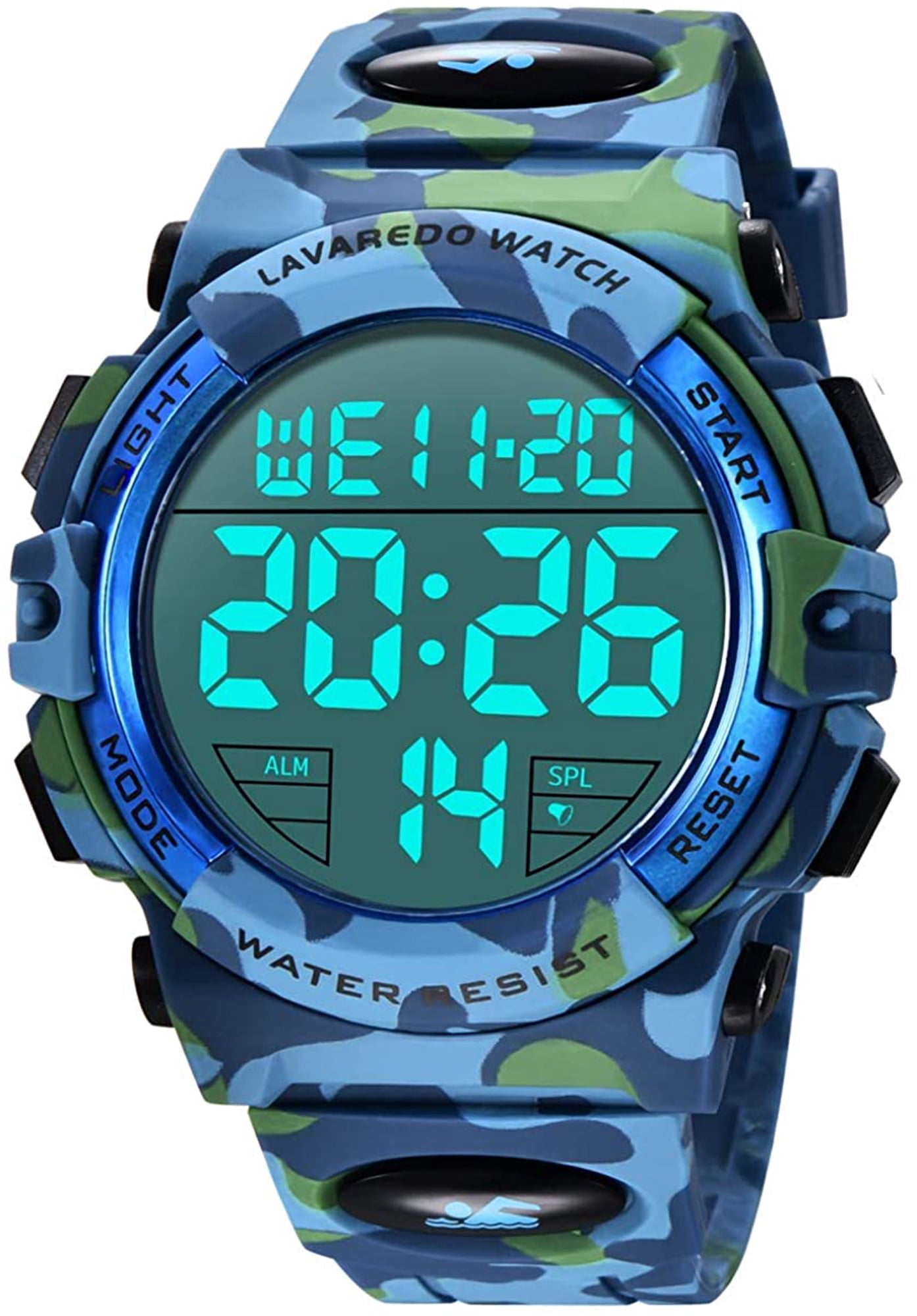 A ALPS Men’s Digital Watches 50M Waterproof Sport Wristwatch with LED ...