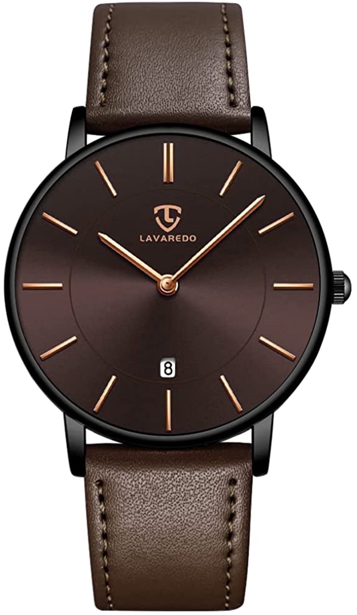 ALPS Ultra-Thin Minimalist Men's Watch with Leather Strap, Analog ...