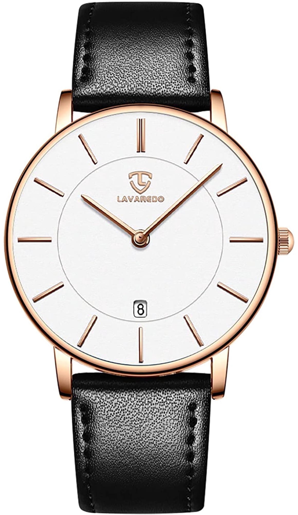ALPS Men's Ultra-Thin Analog Watch with Leather Strap, Fashion ...