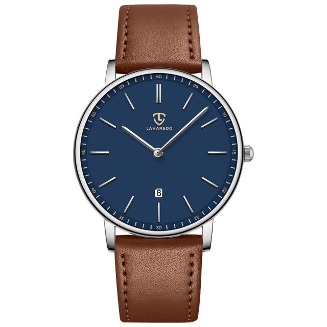 A ALPS Men's Ultra Thin Simple Analog Wrist Watch with Leather Strap ...