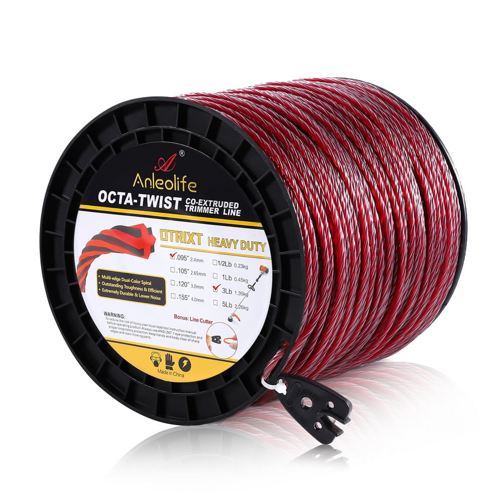 Anleolife Heavy Duty Octa-Twist Trimmer Line, 0.095-Inch x 921ft ...