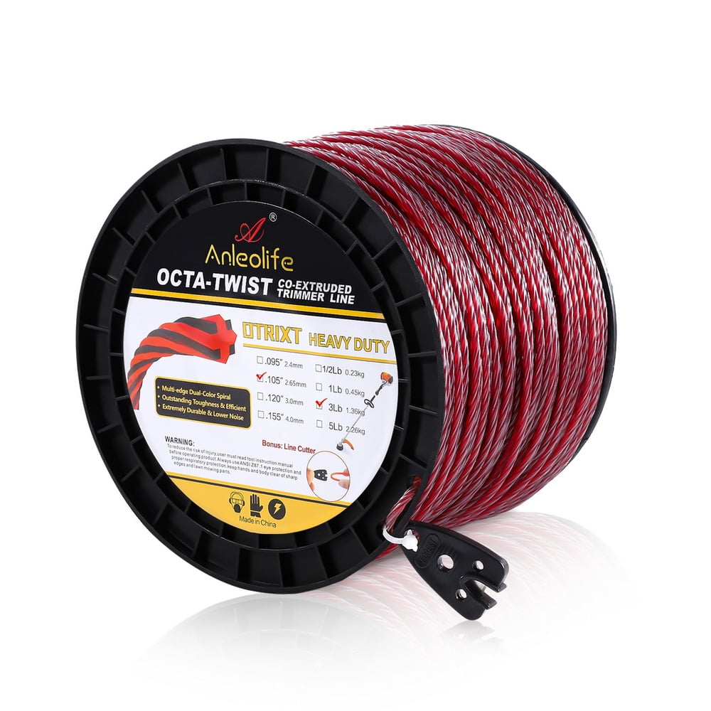 A ANLEOLIFE 3-Pound Heavy Duty Octa-Twist .105-Inch-by-770-ft Trimmer ...
