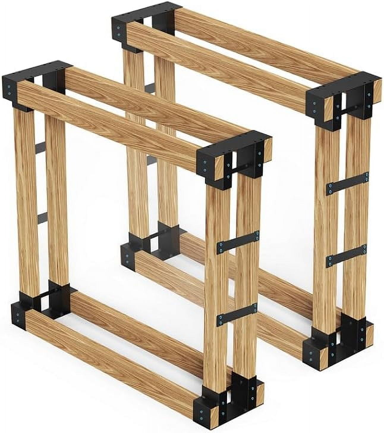 A ANLEOLIFE Outdoor Firewood Storage Rack Bracket Kit, Updated ...