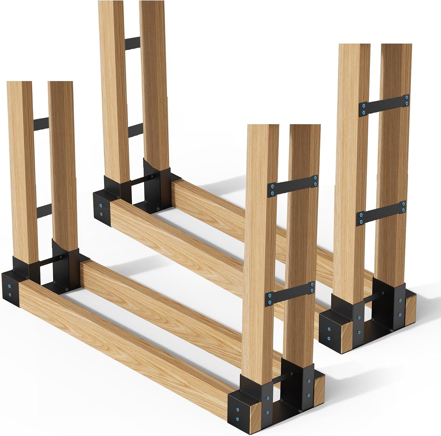 A ANLEOLIFE Outdoor Firewood Storage Rack Bracket Kit, Updated ...