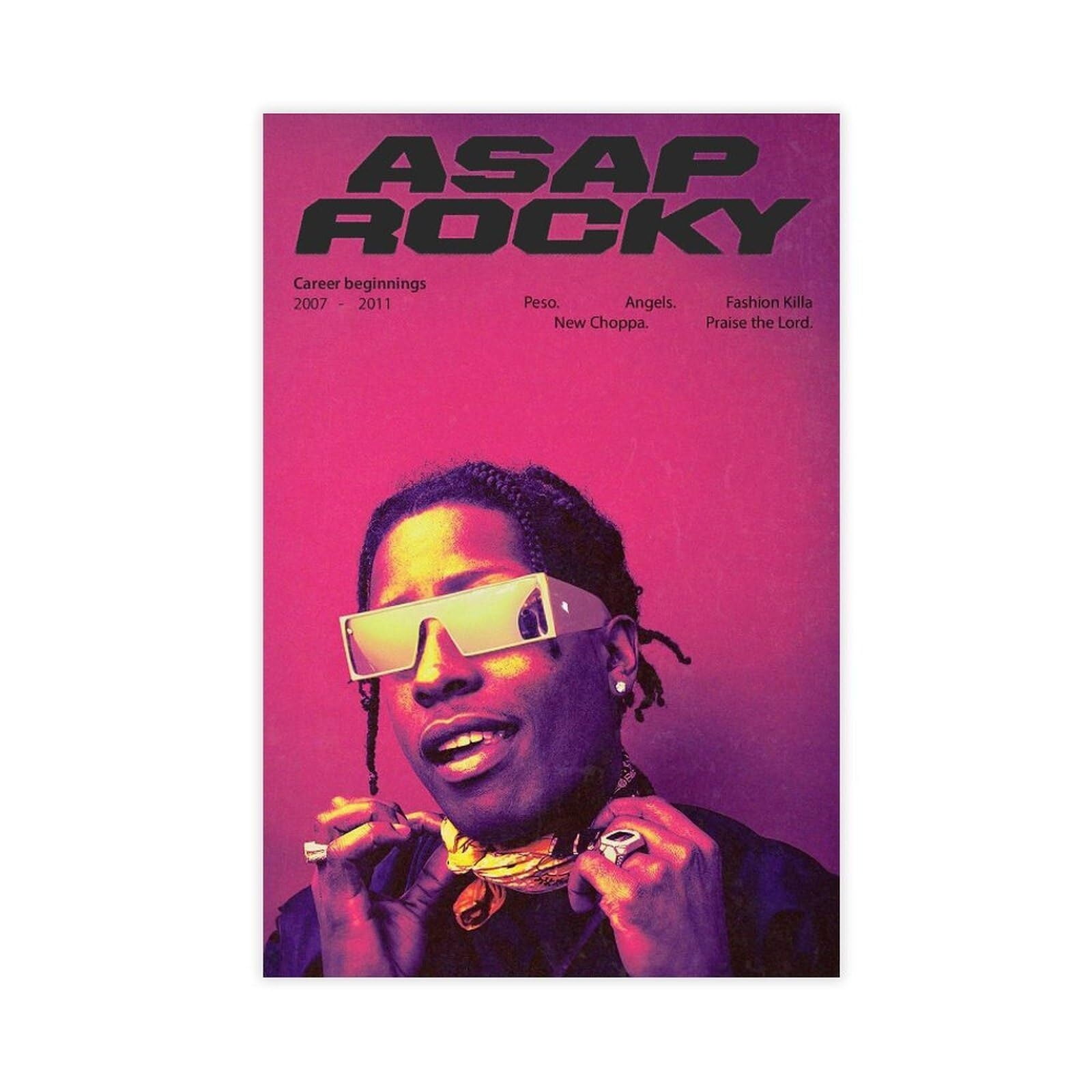 A$AP Poster Rocky RAP HD Print Music Canvas Posters for Room Aesthetic ...