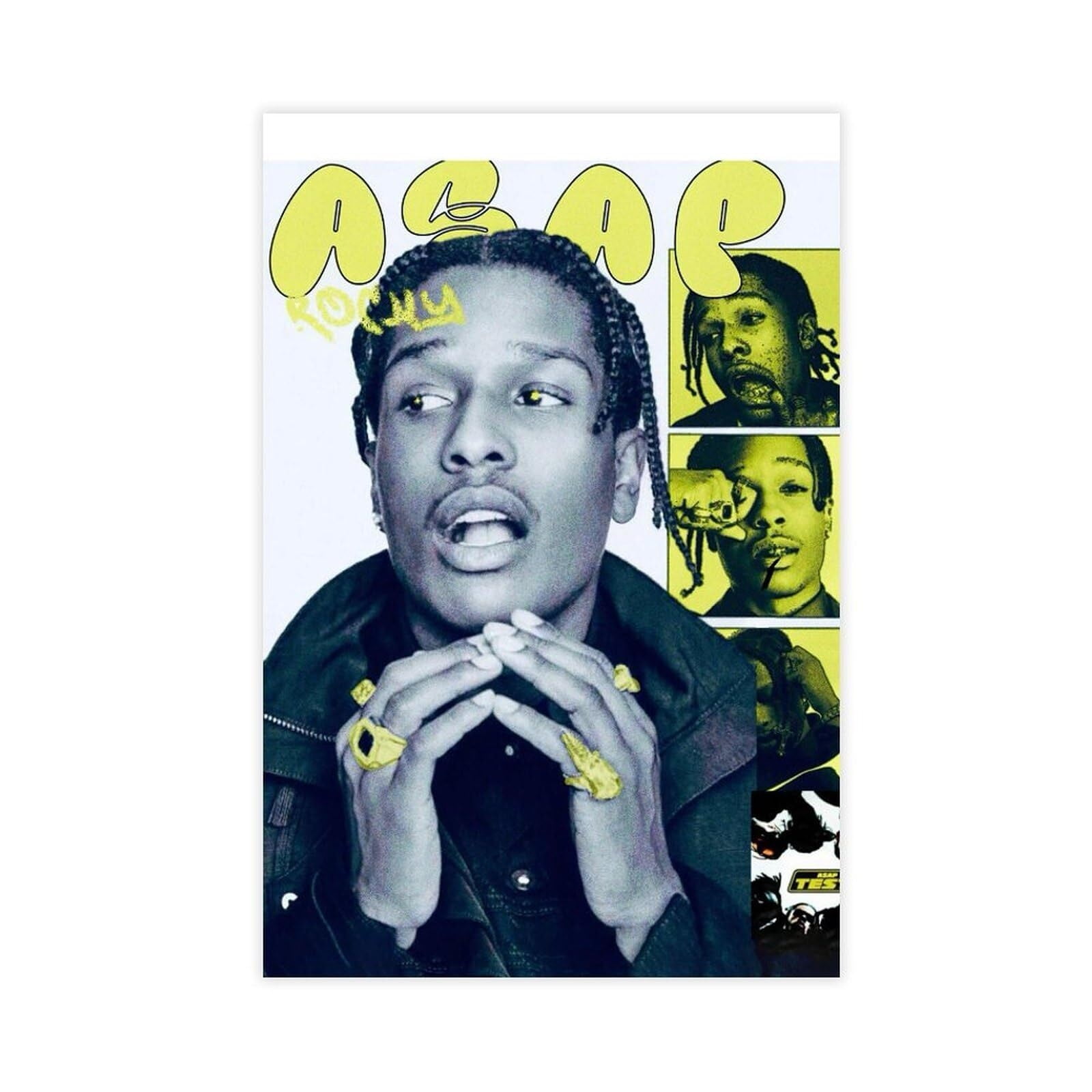 A$AP Poster Rocky RAP HD Print Music Canvas Posters for Room Aesthetic ...