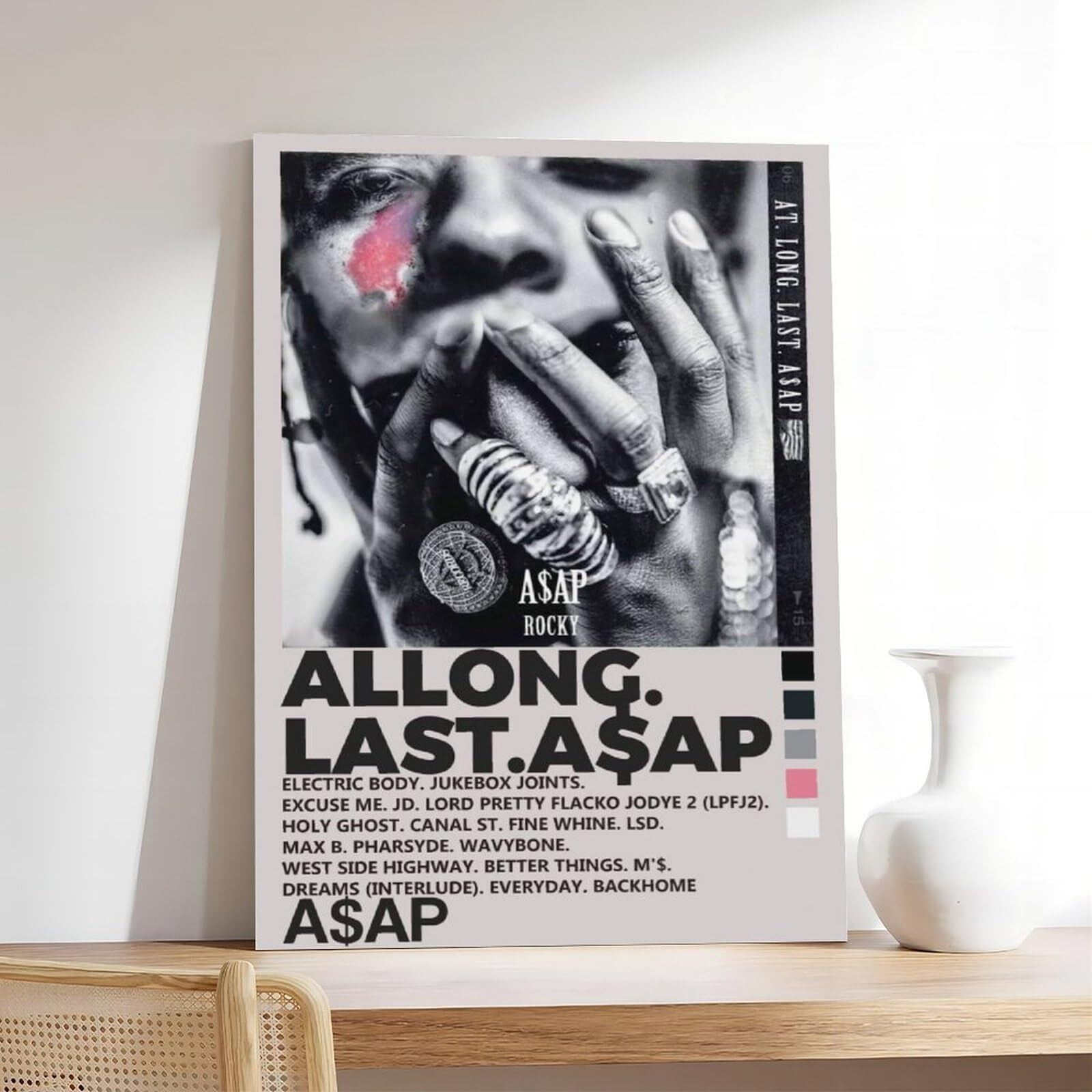 A$AP Poster Rocky RAP HD Print Music Canvas Posters for Room Aesthetic ...