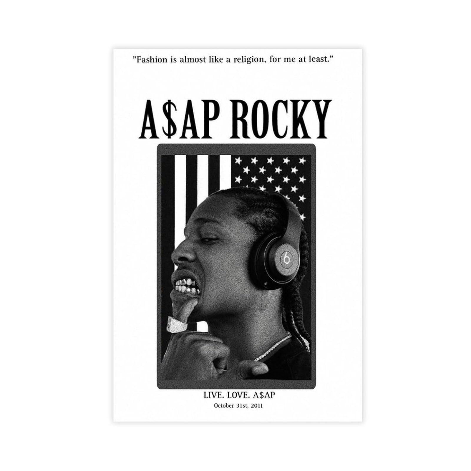 A$AP Poster Rocky RAP HD Print Music Canvas Posters for Room Aesthetic ...