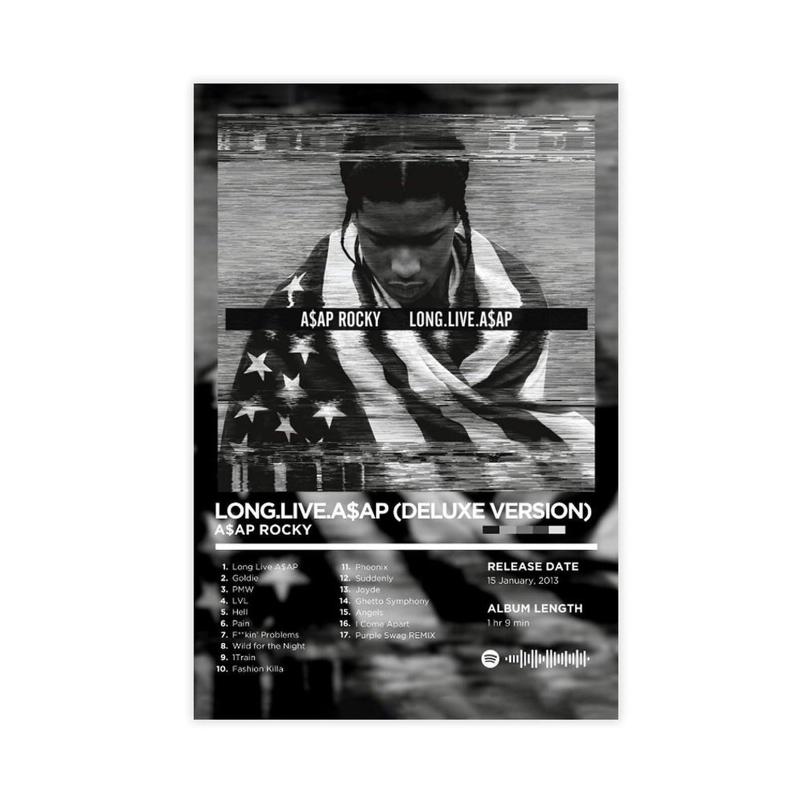 A$AP Poster Rocky RAP HD Print Music Canvas Posters for Room Aesthetic ...