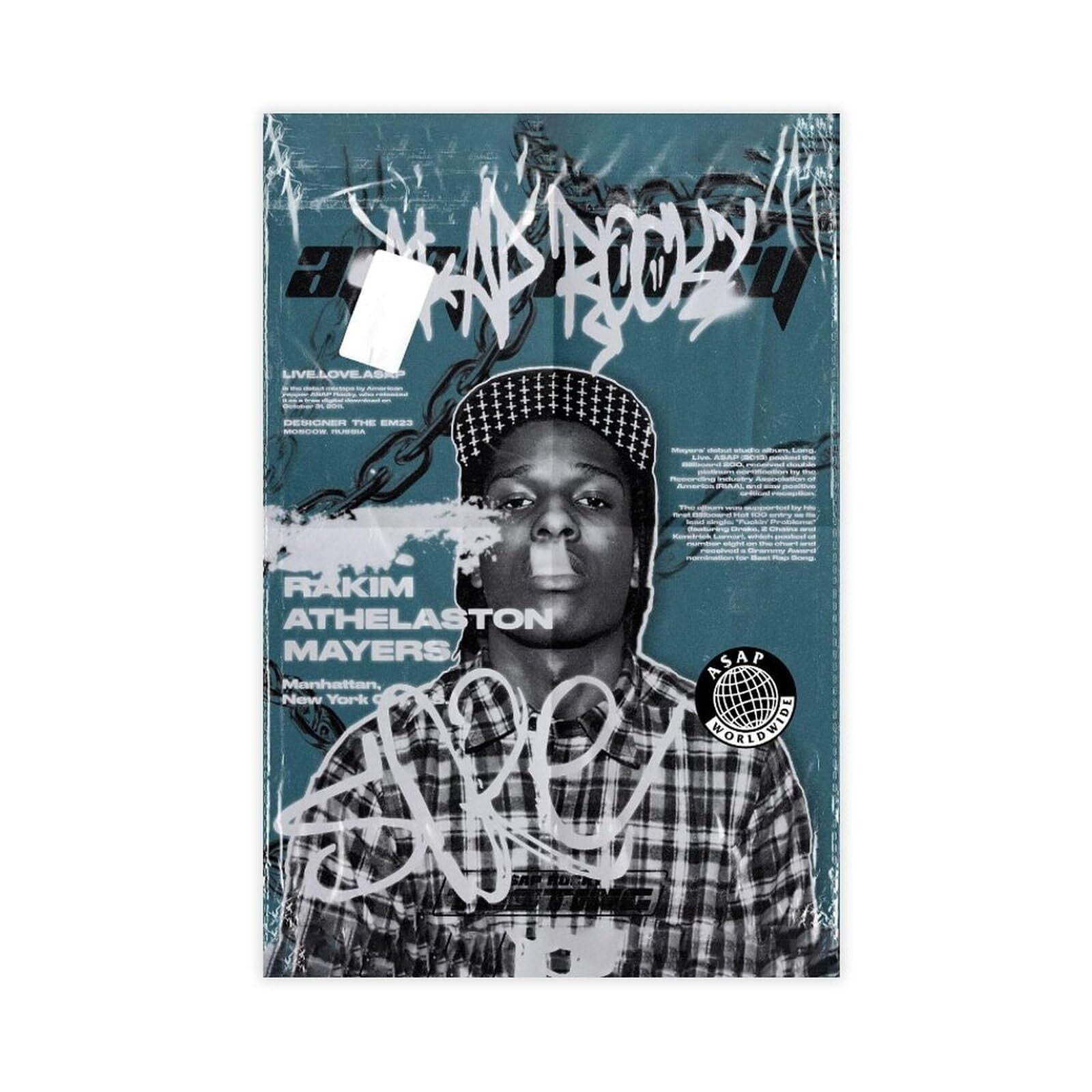 A$AP Poster Rocky RAP HD Print Music Canvas Posters for Room Aesthetic ...