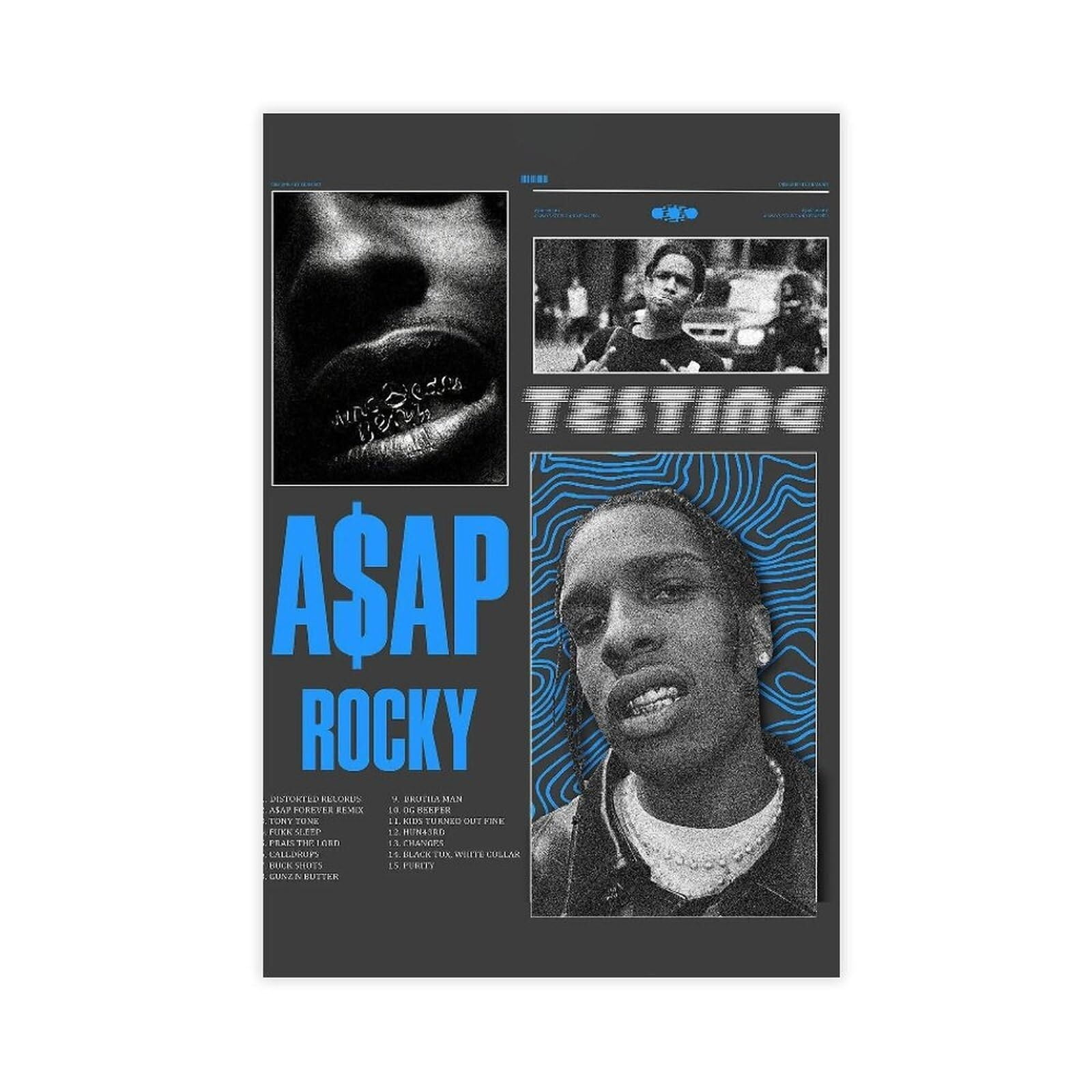 A$AP Poster Rocky RAP HD Print Music Canvas Posters for Room Aesthetic ...