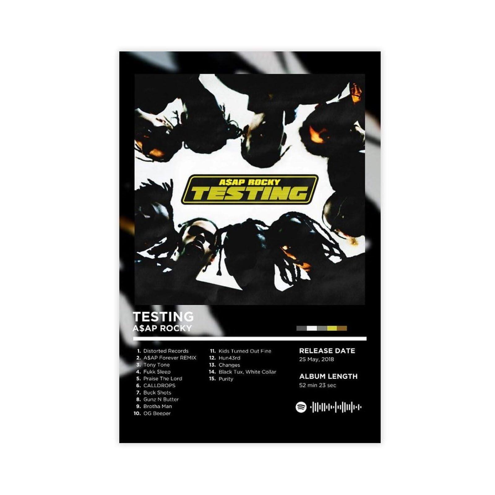 A$AP Poster Rocky RAP HD Print Music Canvas Posters for Room Aesthetic ...