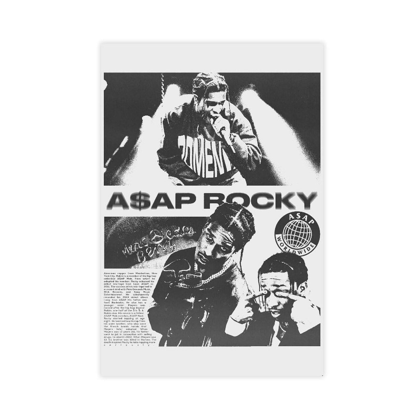 A$AP Poster Rocky RAP HD Print Music Canvas Posters for Room Aesthetic ...
