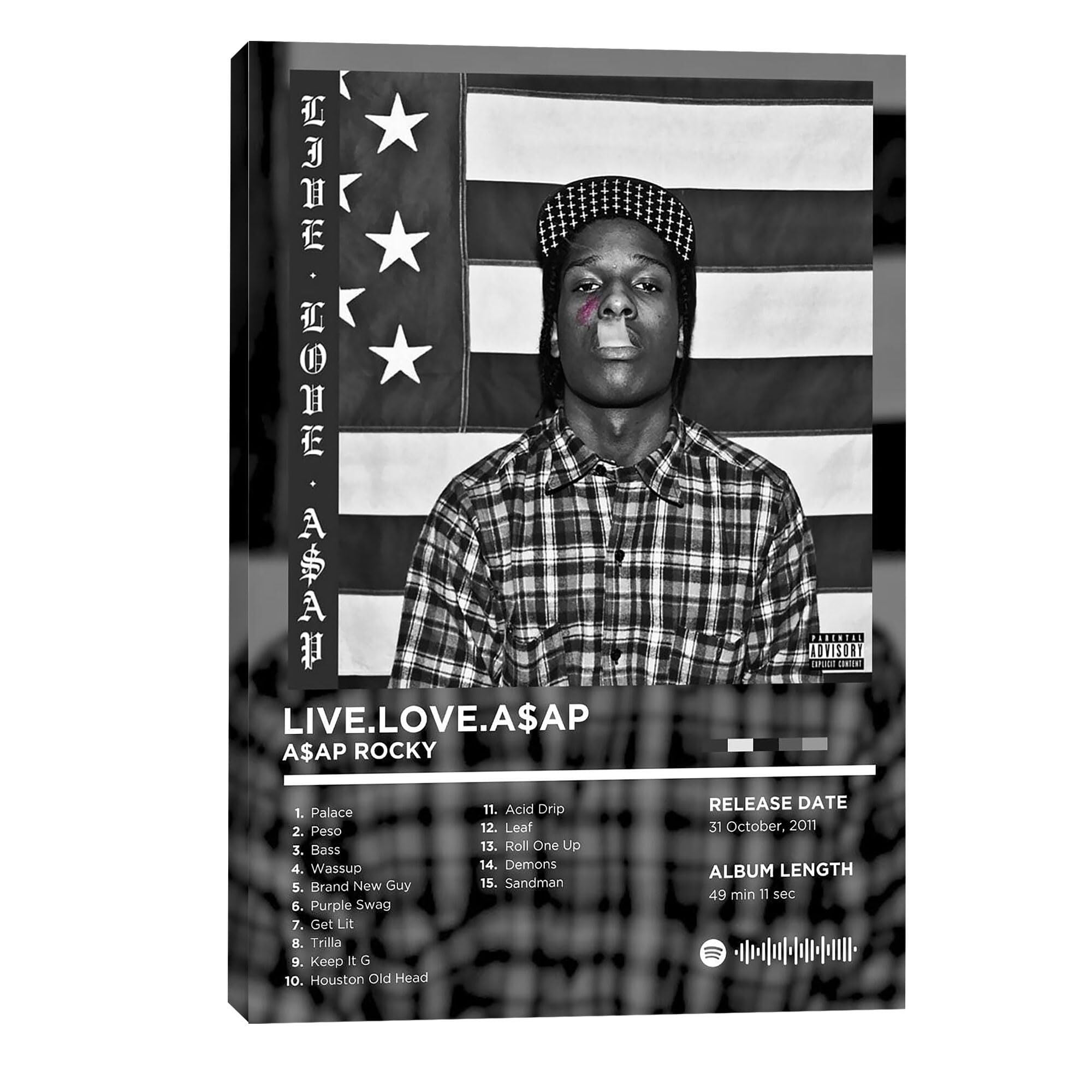A$AP ROCKY Album Cover Poster, Rapper Posters, Hip Hop Poster, Album ...