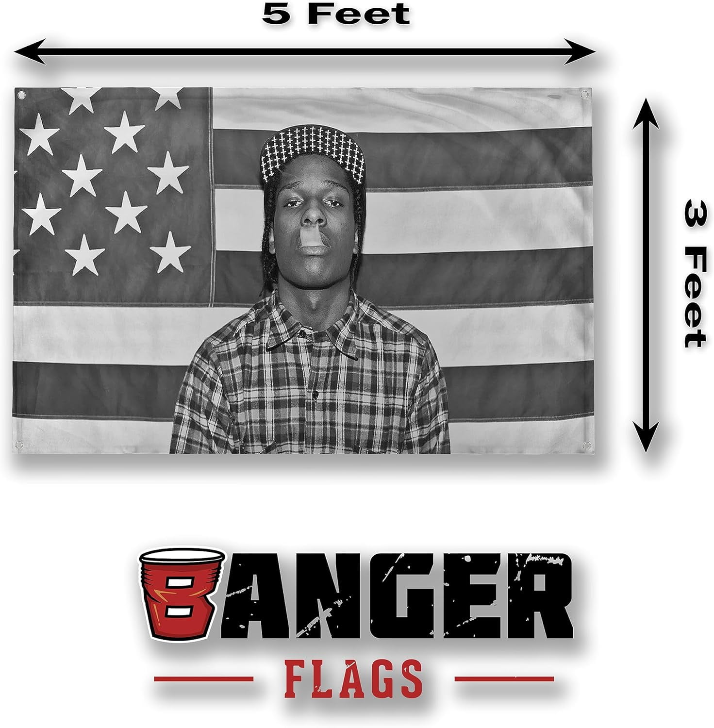 A$AP Rocky ASAP American Flag Rap Rapper Motivational Inspirational ...