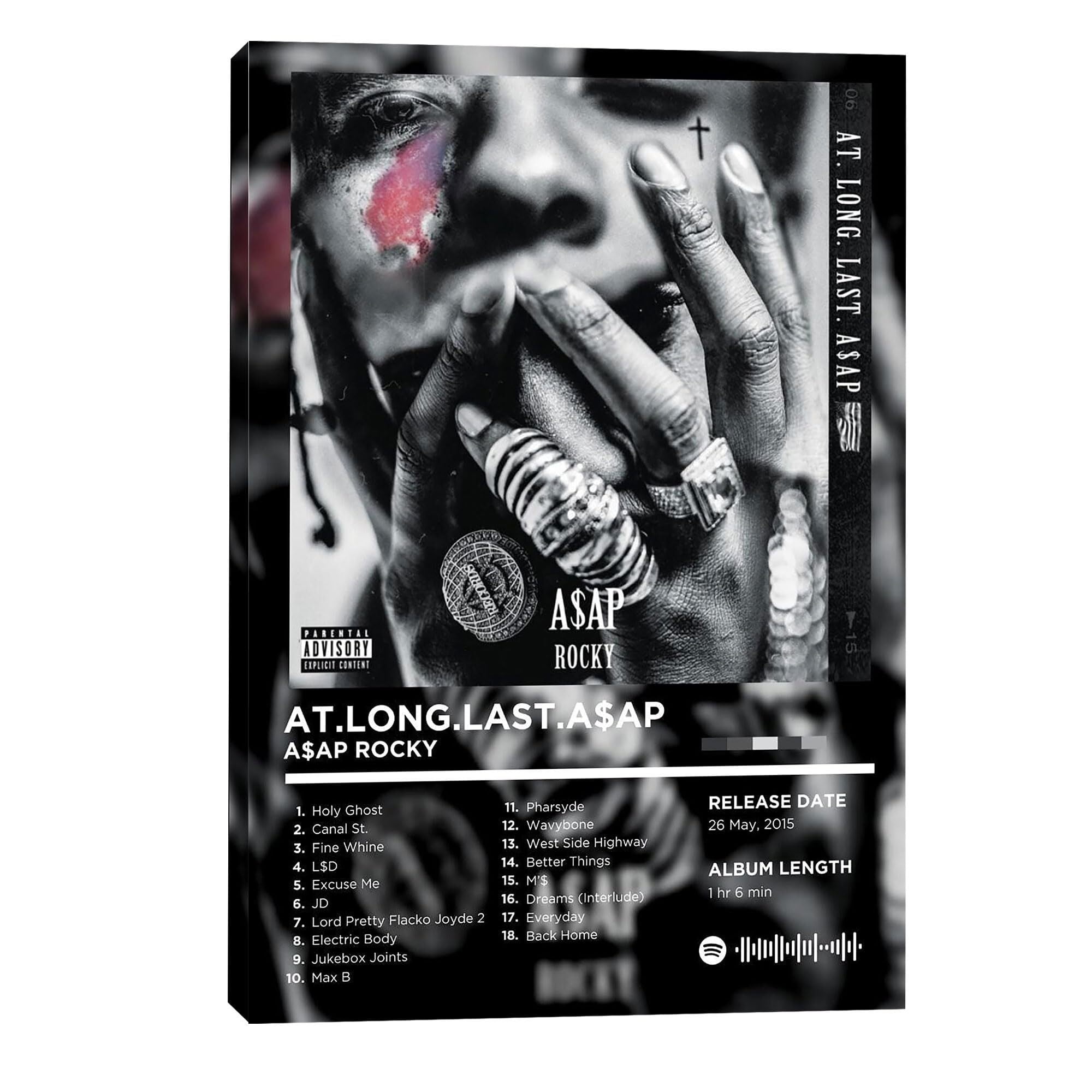 A$AP Rocky Album Cover Poster, Rapper Posters, Hip Hop Poster, Album ...