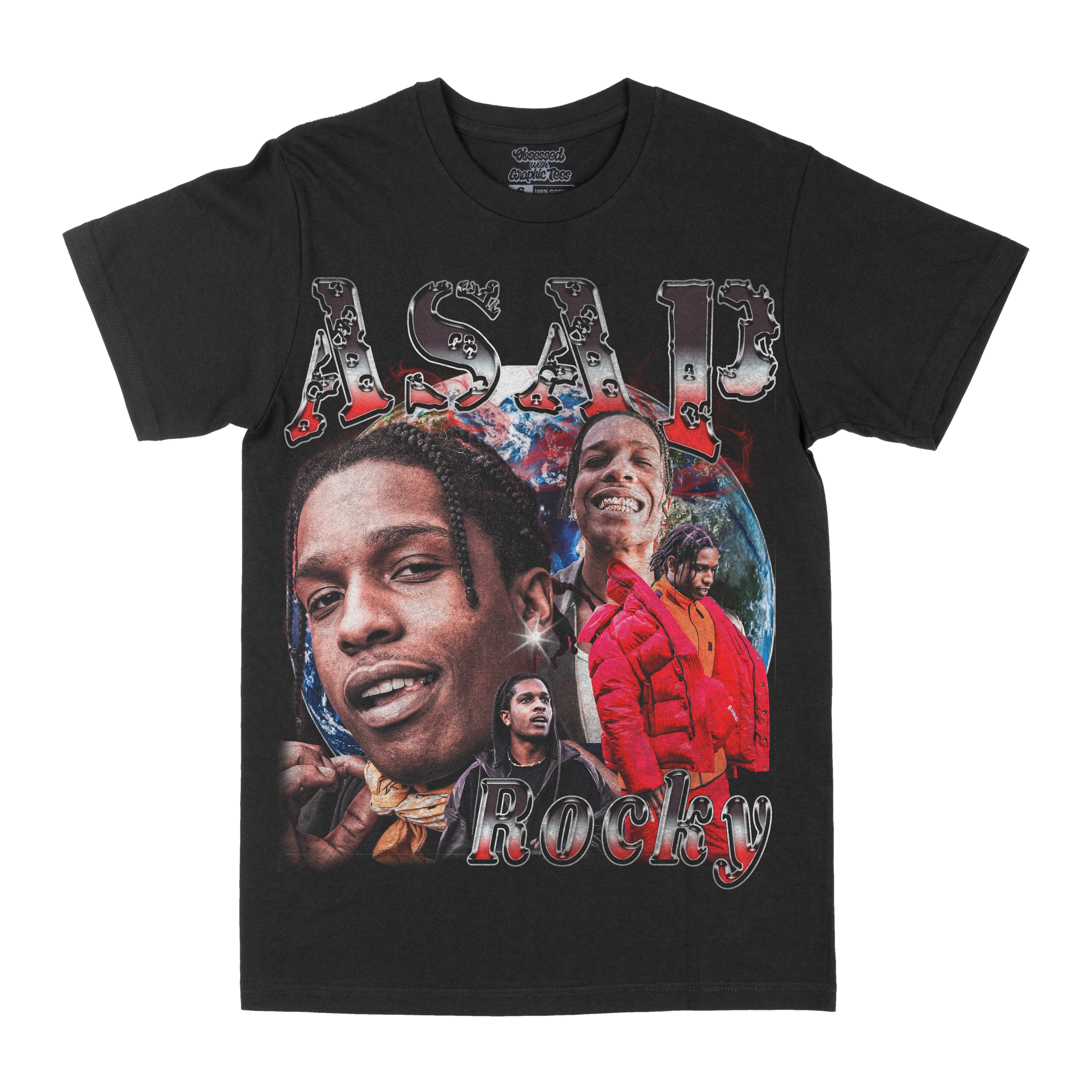 A$AP Rocky World Graphic Tee T Shirt Unisex, Color: Black, Size: XL ...