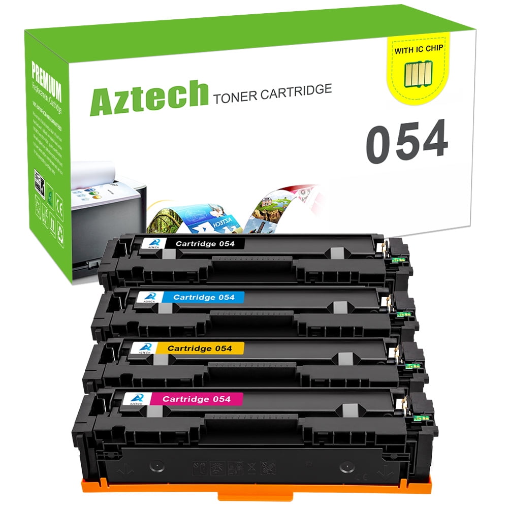 A AZTECH 4-Pack Compatible Toner Cartridge for Canon 054 LBP620 series ...