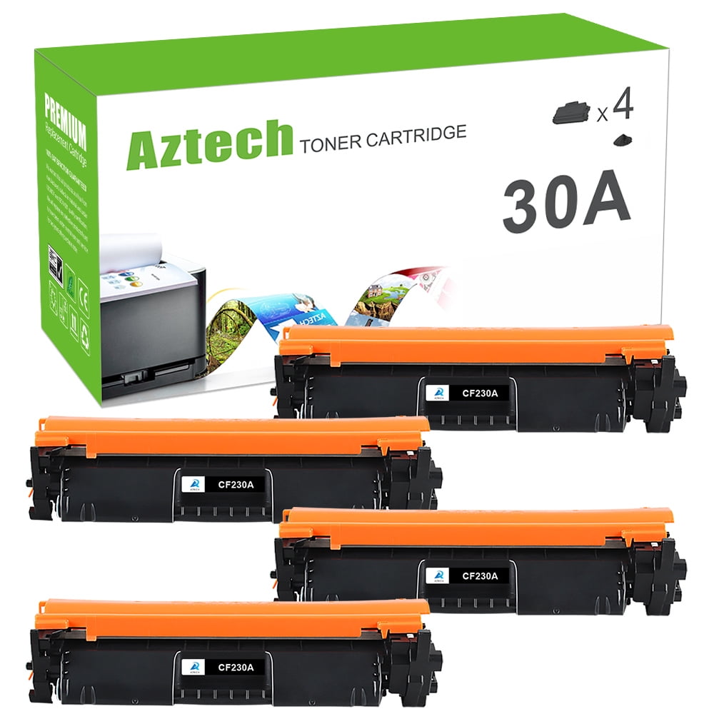 A AZTECH 4-Pack Compatible Toner Cartridge for HP CF230A 30A Printer ...