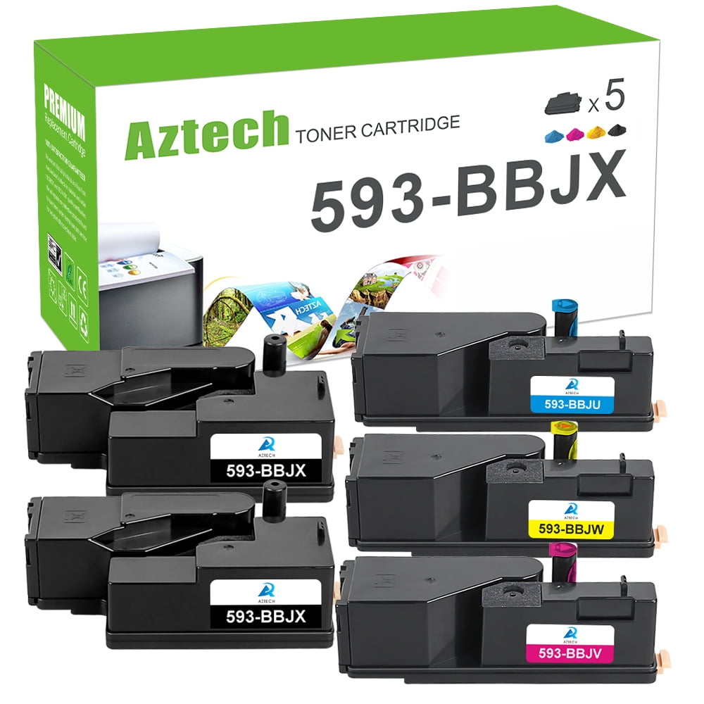 AAZTECH 5-Pack Compatible Toner Cartridge for Dell 593-BBJX Dell E525W ...