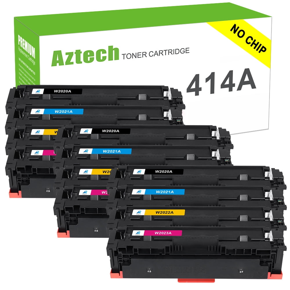 A AZTECH NO Chip 12-Pack Compatible Toner Cartridge for HP W2020A 414A ...