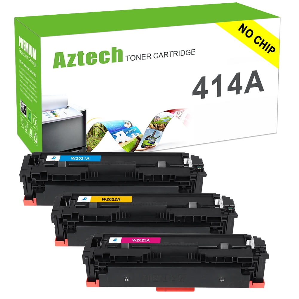A AZTECH NO Chip 3-Pack Compatible Toner Cartridge for HP W2022A 414A ...
